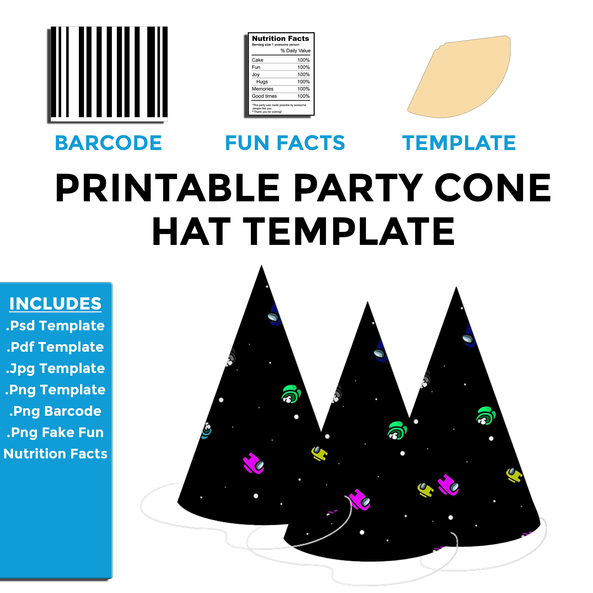 Buy Wrap Template For DIY Cone Hat Templates For Only $3.99!