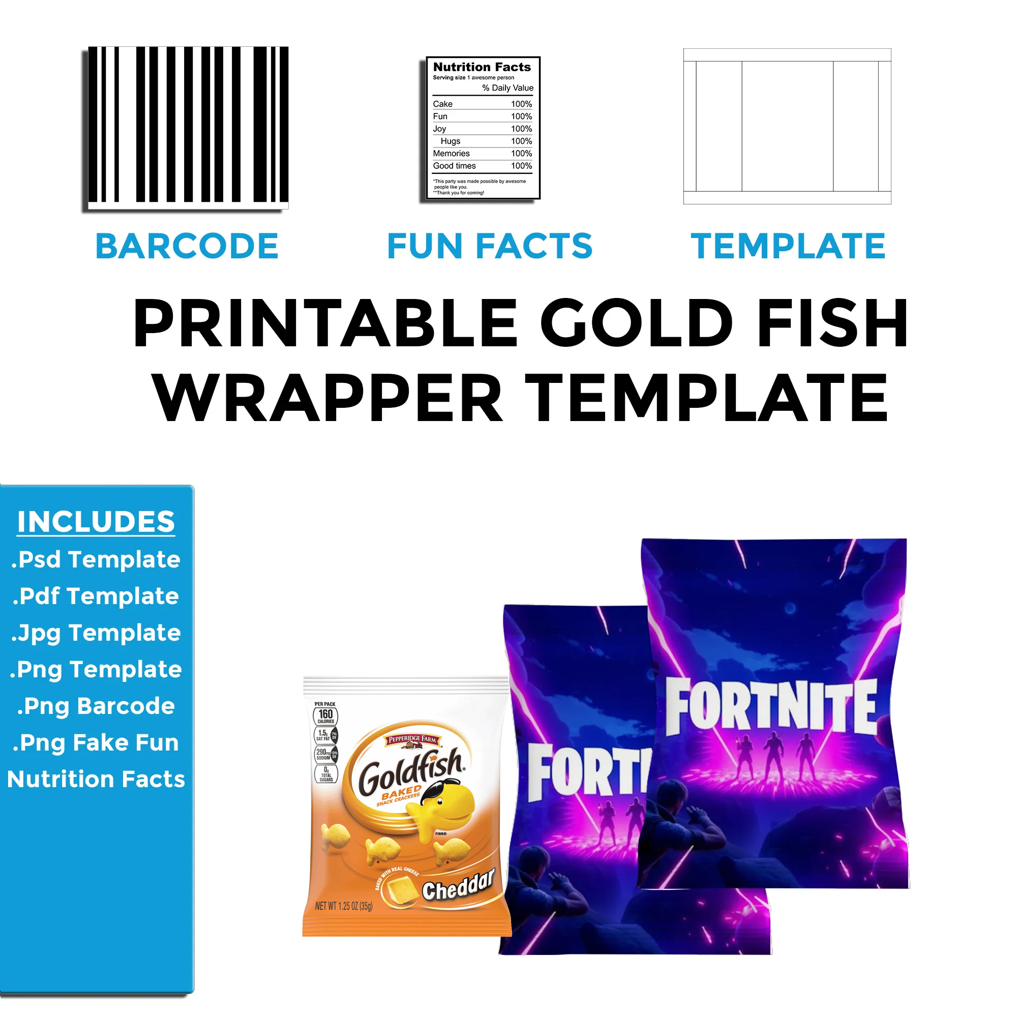 Buy Wrap Template For DIY Goldfish Labels For Only $3.99 - Print Supplies