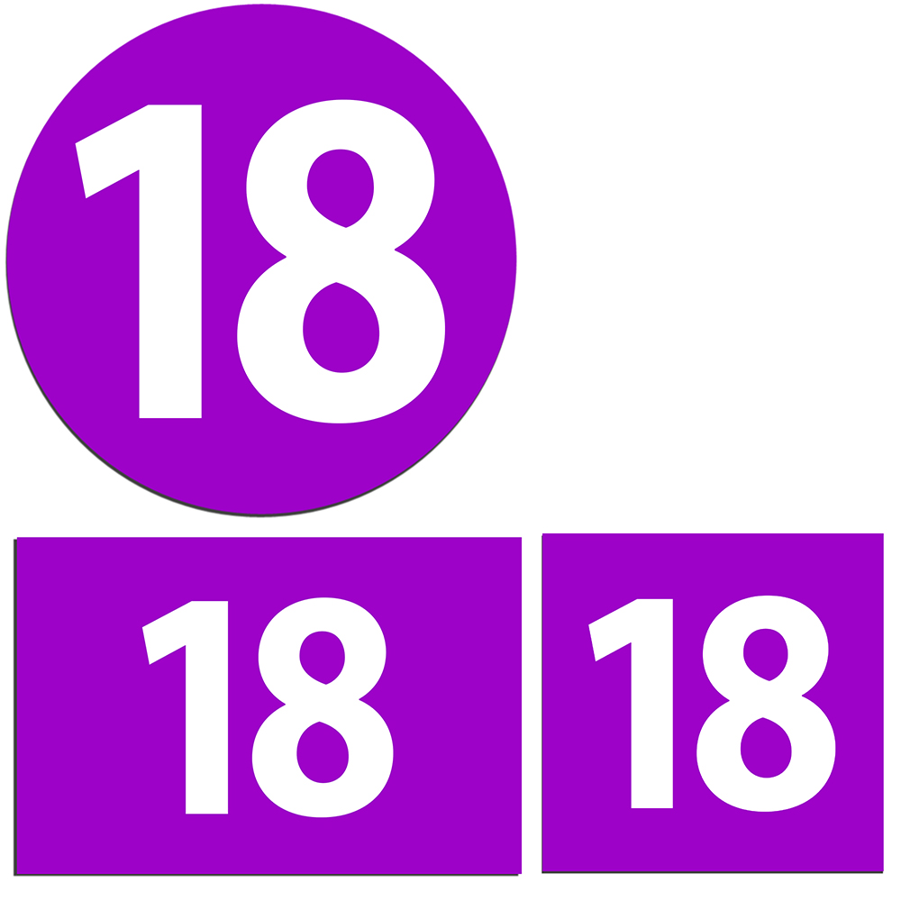 Buy Number 18 Labels As Low As $9.99 At Peterborough Print