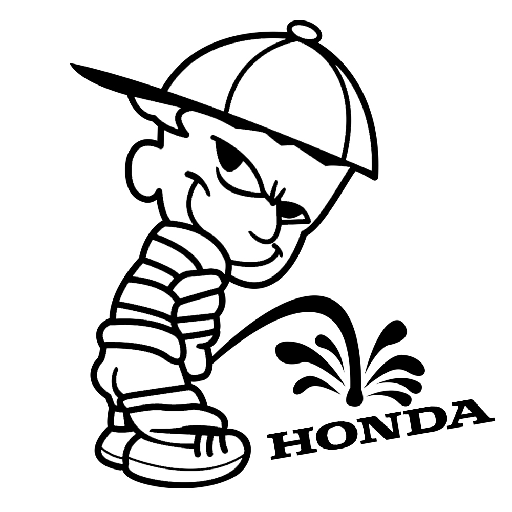 Buy Calvin Pissing (Boy Peeing) On Honda Decals As Low As $12.99!