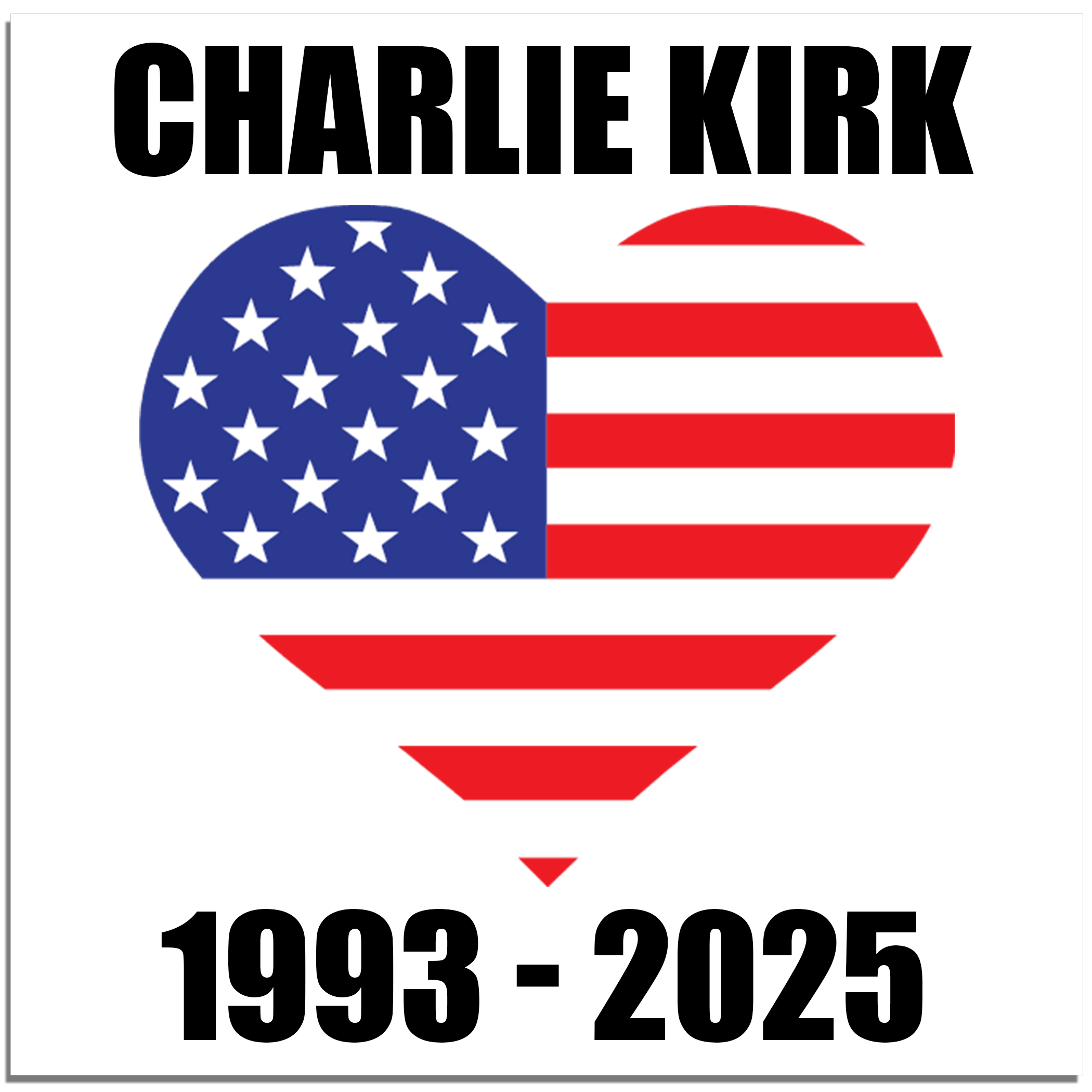 Buy Charlie Kirk Square Stickers As Low As $9.99!