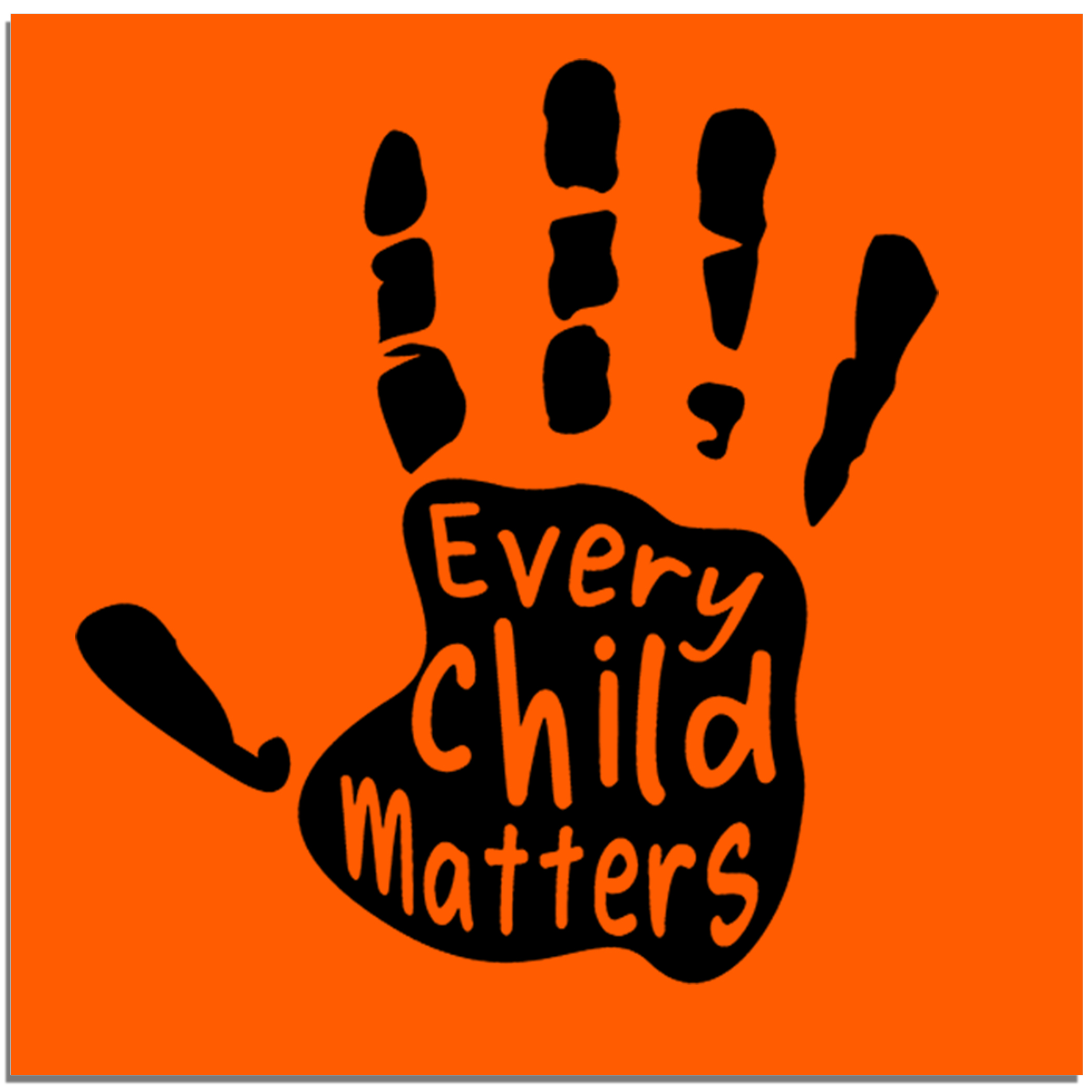 Buy Every Child Matters Square Stickers (Black Handprint Style) As Low ...